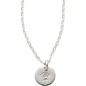 MADE BY MARY June Birth Flower Medallion Necklace - Silver