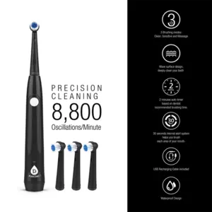 PURSONIC Usb Rechargeable Rotary Toothbrush - Black