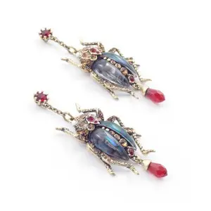 BILL SKINNER STUDIO Bejewelled Beetle Drop Earrings - Bettle