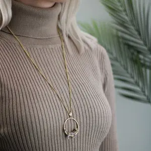 BILL SKINNER STUDIO Gold Plated Clouded Hoop Necklace - Leopard