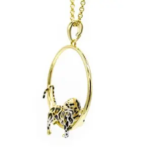 BILL SKINNER STUDIO Gold Plated Clouded Hoop Necklace - Leopard