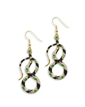 BILL SKINNER STUDIO Bejewelled Serpent Drop Earrings - Snake