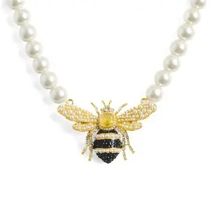 BILL SKINNER STUDIO Bejewelled Pearl Necklace - Bee