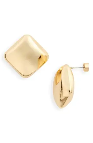 Nordstrom Puffed Square Stud Earrings - Gold