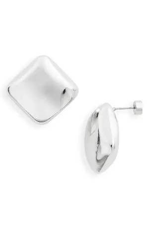 Nordstrom Puffed Square Stud Earrings - Silver