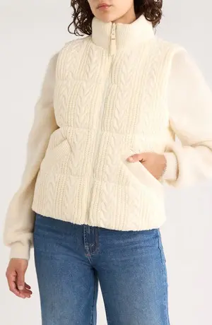 Marine Layer Alba Cable Knit Puffer Vest