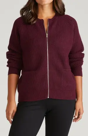 Universal Standard Vicki Zip-up Cardigan - Gamay