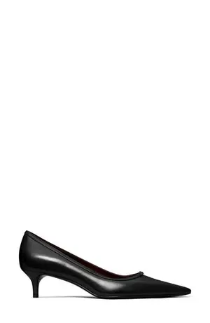 Tory Burch Double T Buckle Kitten Heel Pump - Perfect Black/perfect Black