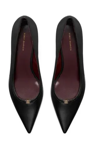 Tory Burch Double T Buckle Kitten Heel Pump - Perfect Black/perfect Black