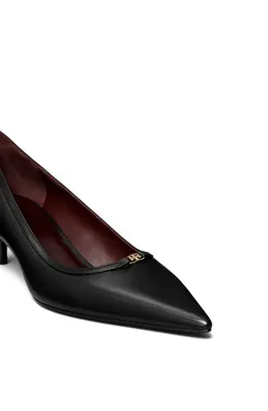 Tory Burch Double T Buckle Kitten Heel Pump - Perfect Black/perfect Black