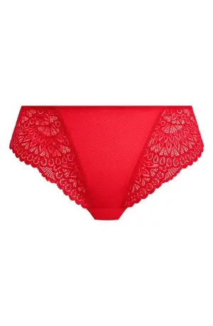 Elomi Tiernie Lace & Mesh Thong - Red