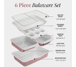 GOTHAM STEEL 6 Piece Stackable Nonstick Bakewar E Set