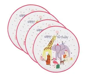 DESIGN IMPORTS Set/4 Animal Party Placemats - One-color