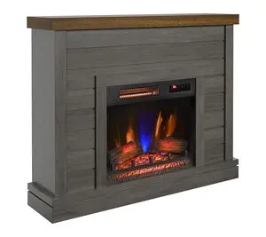 DURAFLAME Shiplap Wall Mantel Electric Fireplac E Infrared Heat - One-color