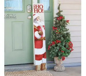 SINCERE SURROUNDINGS 47' Santa Art Ho Ho Ho Por Ch Board - One-color