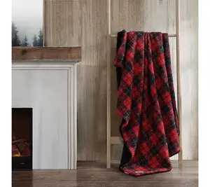 Eddie Bauer Capitol Hill Plaid Red Boucle 50' X 70' Throw - One-color