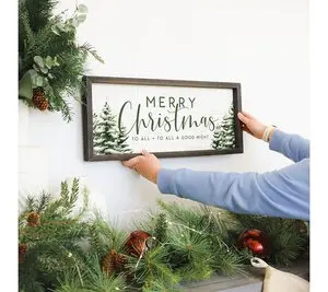 SINCERE SURROUNDINGS 24' Merry Christmas Evergr Een Frame - One-color