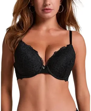 Hunkemoller Marine Padded Push-up Underwired Bra Black