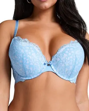 Hunkemoller Marine Padded Push-up Underwired Bra Blue