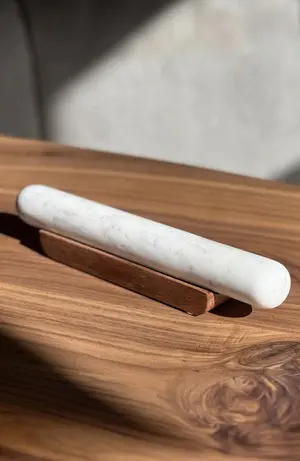 VERVE CULTURE Marble Rolling Pin & Wood Base