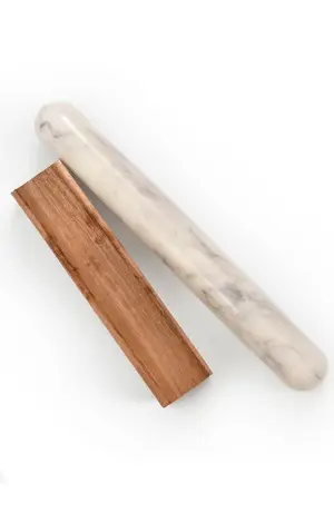 VERVE CULTURE Marble Rolling Pin & Wood Base