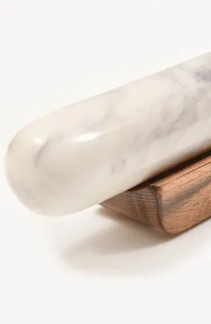 VERVE CULTURE Marble Rolling Pin & Wood Base
