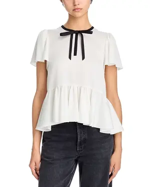 Cinq À Sept Heloise Top - Ivory/black