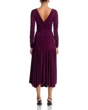 Cinq À Sept Evedene Ruched Midi Dress