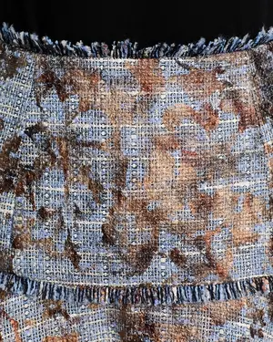 Cinq À Sept Foil Printed Tweed Mini Skirt