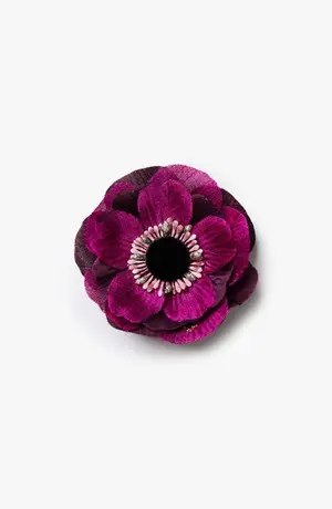 HELENA SIMON The Anemone Floral Brooch - Magenta