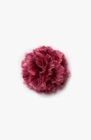 HELENA SIMON Carnation Floral Brooch - Dark Pink