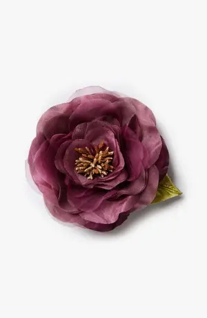 HELENA SIMON The Open Rose Floral Brooch