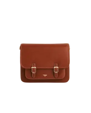 FABLE ENGLAND Classic Satchel With Bee Plaque - Tan