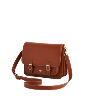 FABLE ENGLAND Classic Satchel With Bee Plaque - Tan