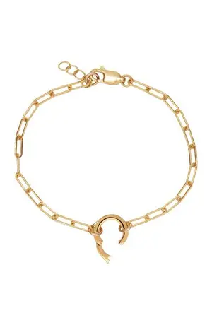 MADE BY MARY Jude Charm Bracelet With Cz Link Lock - Silver