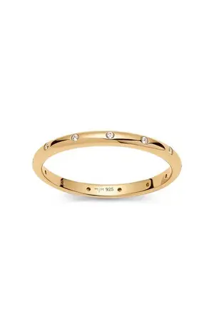 MADE BY MARY Cz Poppy Eternity Stacking Ring - Gold Vermeil