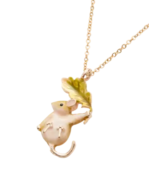 FABLE ENGLAND Enamel Dormouse Short Necklace - Multi & Gold