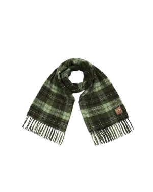 FABLE ENGLAND Cathy Green Boucle Scarf - Emerald Green