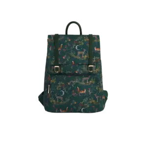 FABLE ENGLAND Printed Buckle Backpack - Woodland Green