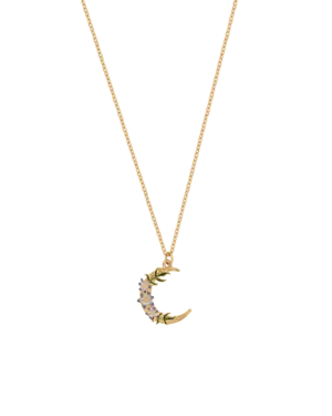 FABLE ENGLAND Nightshade Moon Pendant Necklace - Gold