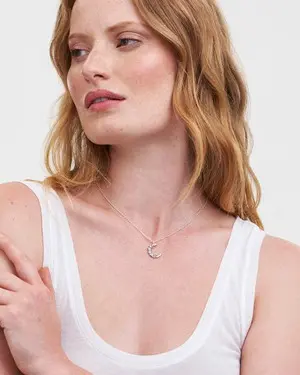FABLE ENGLAND Nightshade Moon Pendant Necklace - Silver
