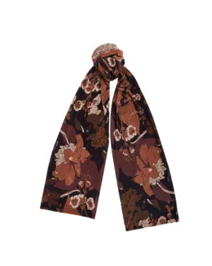 FABLE ENGLAND Deco Blooms Velvet Scarf - Black