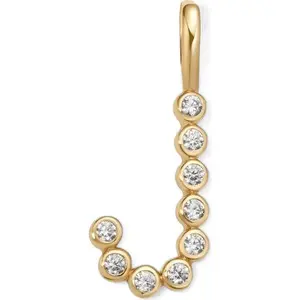 MADE BY MARY CZ Poppy Charm Gold Vermeil Initial J