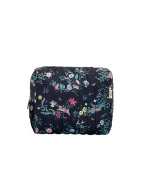 FABLE ENGLAND Running Bunny Large Quilted Makeup Bag - Navy