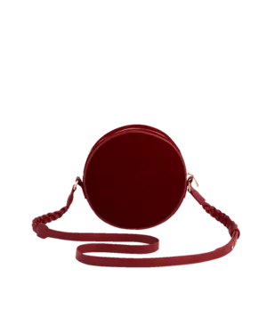 FABLE ENGLAND Star Gazing Rabbit Embroidered Circle Bag - Ruby Red