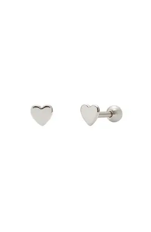 MADE BY MARY Heart Stud Earrings - Silver