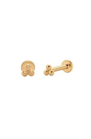 MADE BY MARY 14k Trinity Stud Earring - 14k Solid Gold - Pair