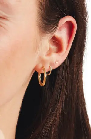 MADE BY MARY 14k Trinity Stud Earring - 14k Solid Gold - Single