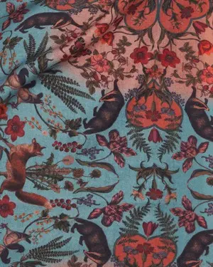FABLE ENGLAND Folksy Fox Scarf With Tassels
