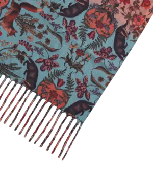 FABLE ENGLAND Folksy Fox Scarf With Tassels